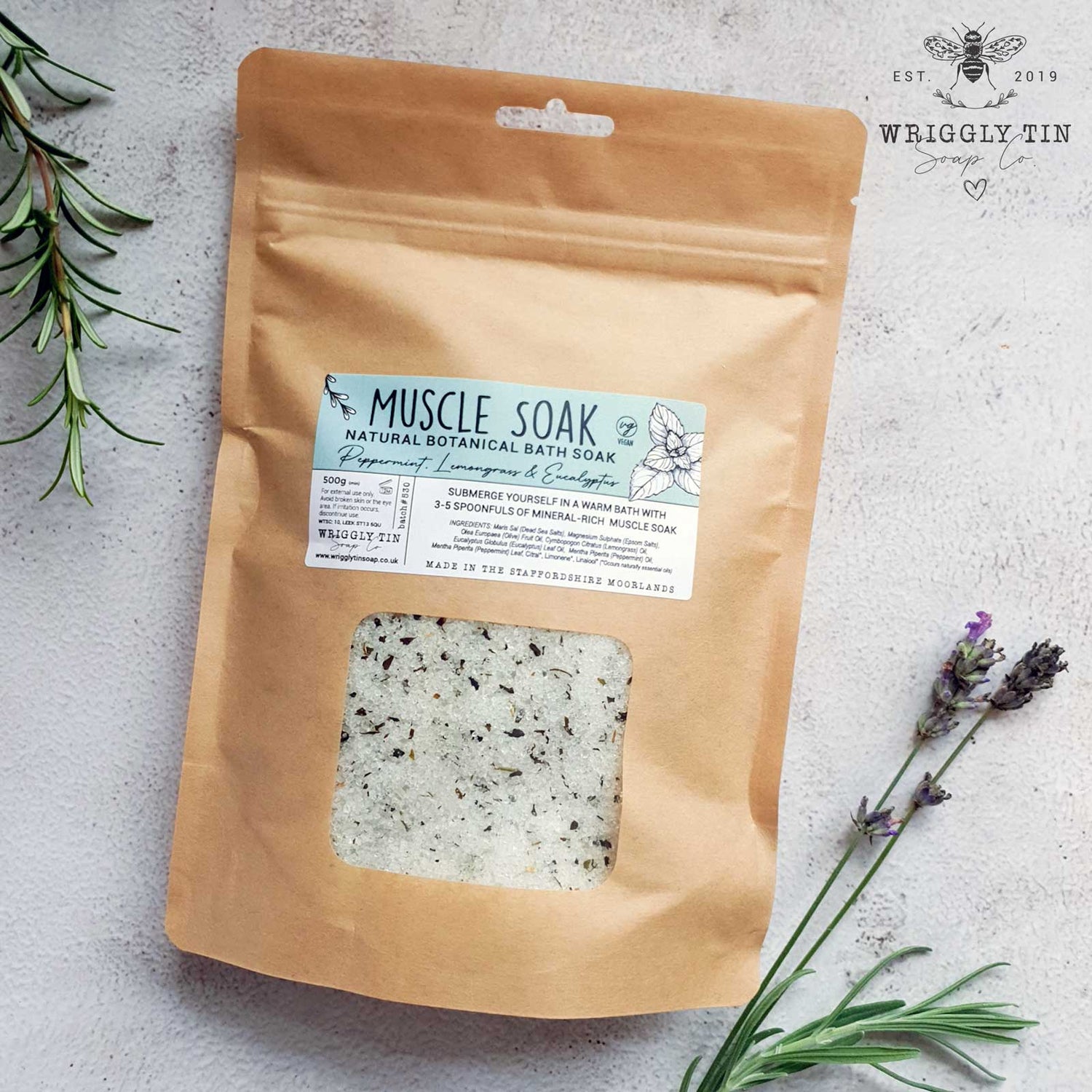 Muscle Soak, Vegan bath soak made with organic salts & essential oils ...